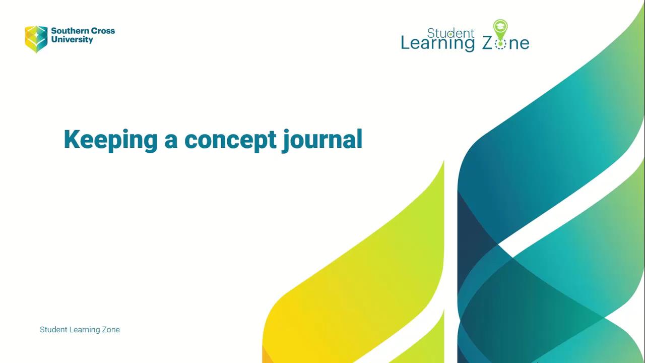 Keeping a concept journal